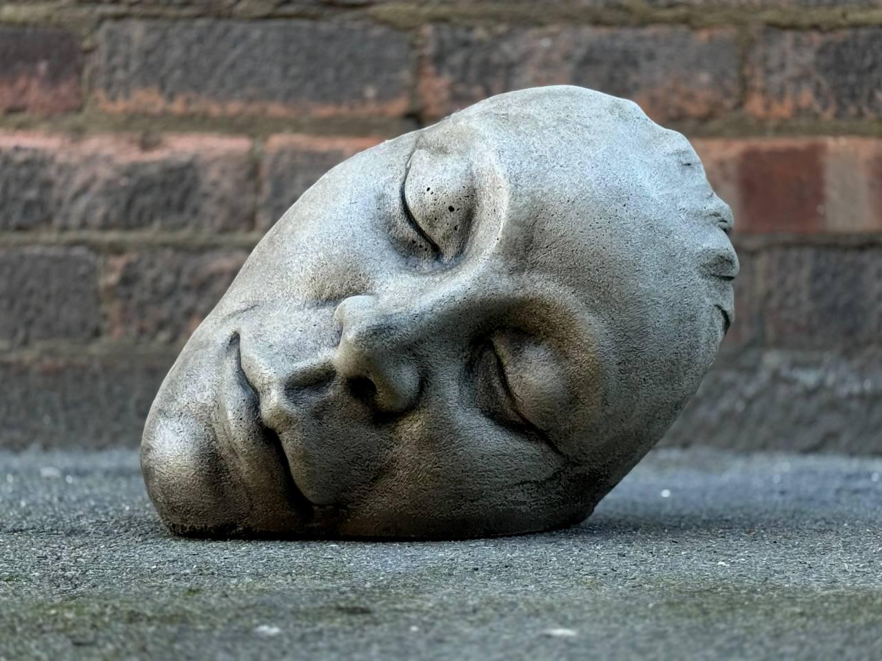 Large Face Sculpture Concrete Head Figurine Stone Modern Statue ...