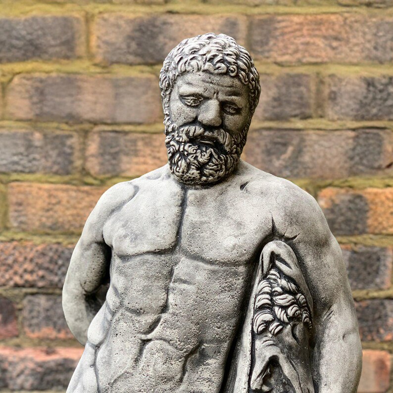 Large Hercules Sculpture Concrete Greek God Figurine Outdoor Greek Man ...