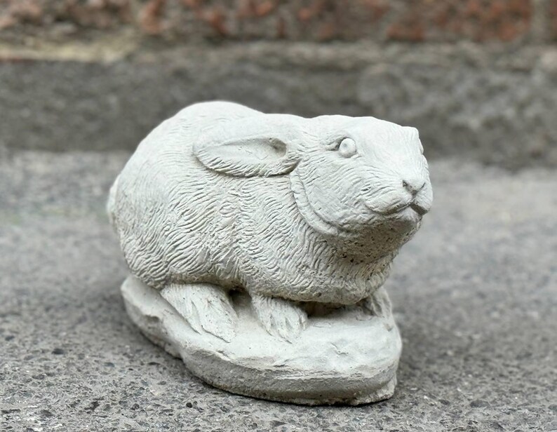 Outdoor Rabbit Decoration Stone Garden Bunny Statue Cement Farm Animal ...