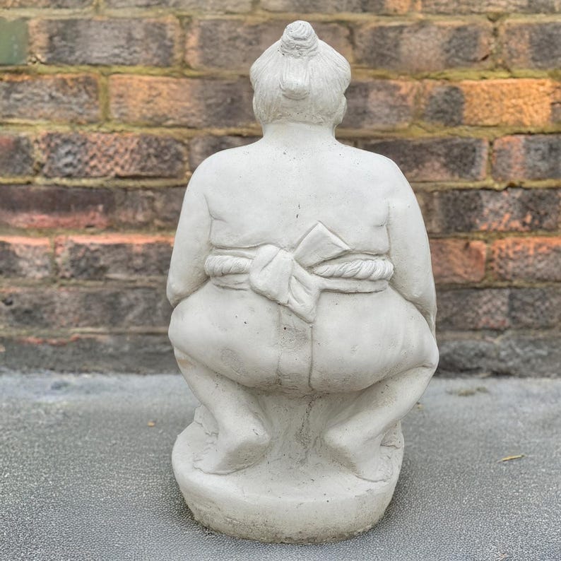 Outdoor Sumo Man Figurine Stone Man Sculpture Concrete Fighter Statue ...