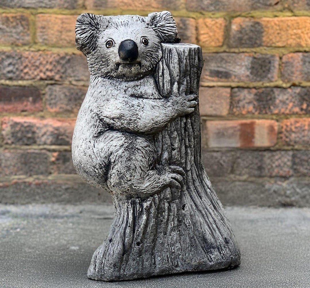 Stone Koala Statue Cement Animal Figurine Garden Koala Sculpture ...