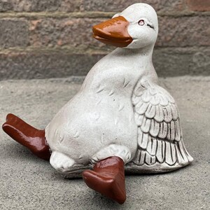 Stone Duck Statue Outdoor Goose Figurine Cement Bird Decor Concrete ...
