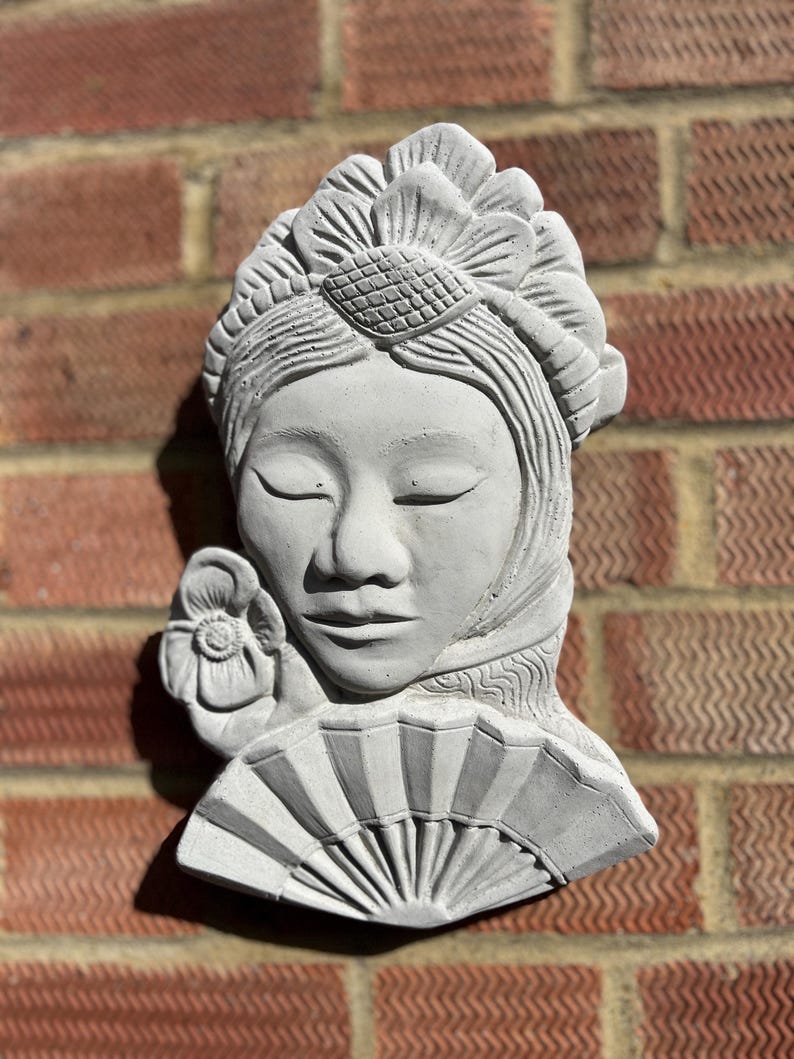 Outdoor Wall Woman Face Statue Stone Wall Face Sculpture Outdoor Woman ...