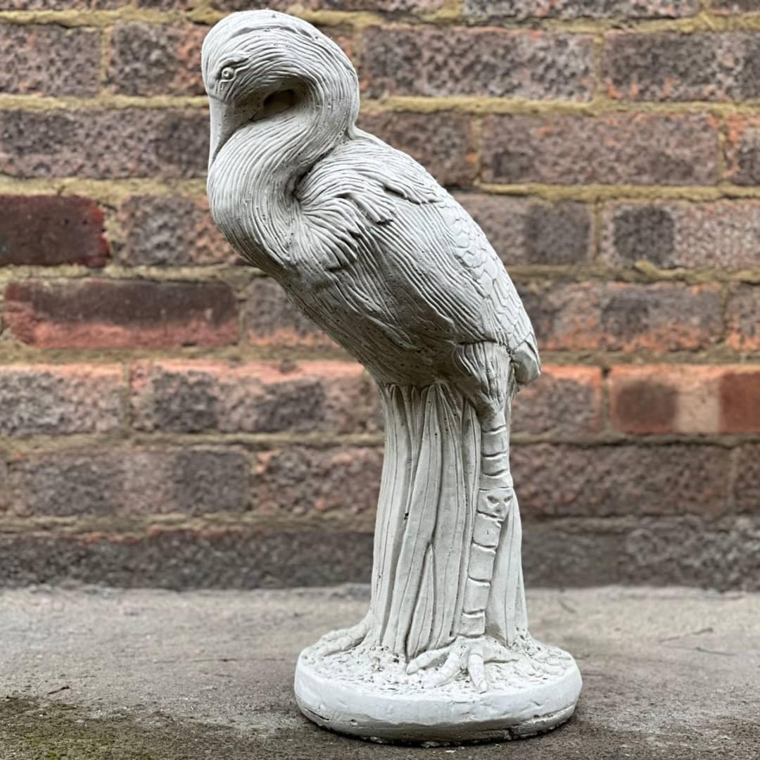 Outdoor Stork Statue Concrete Bird Decoration Cement Heron Sculpture ...
