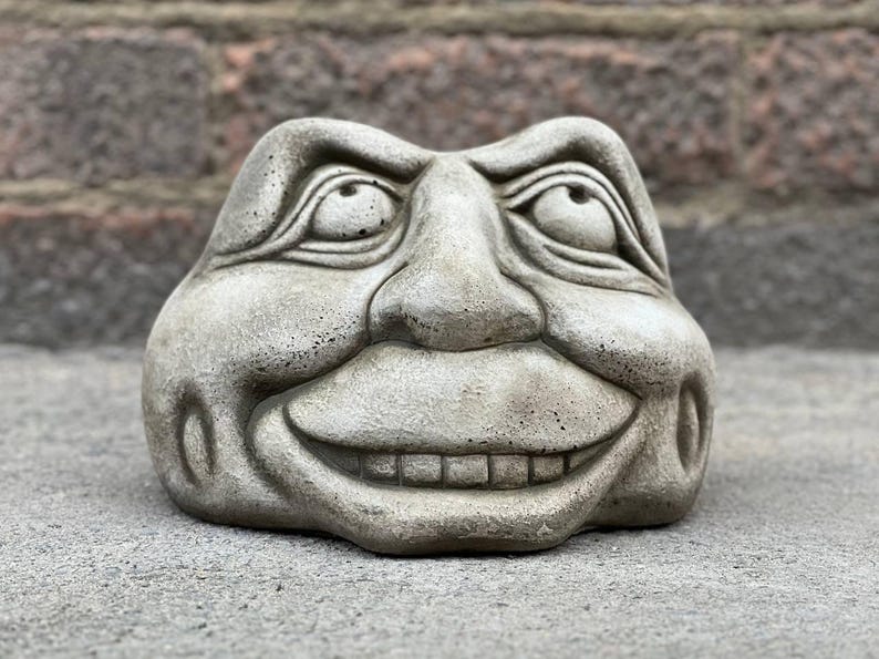 Outdoor Smiling Face Sculpture Abstract Garden and Home Ornament Stone ...