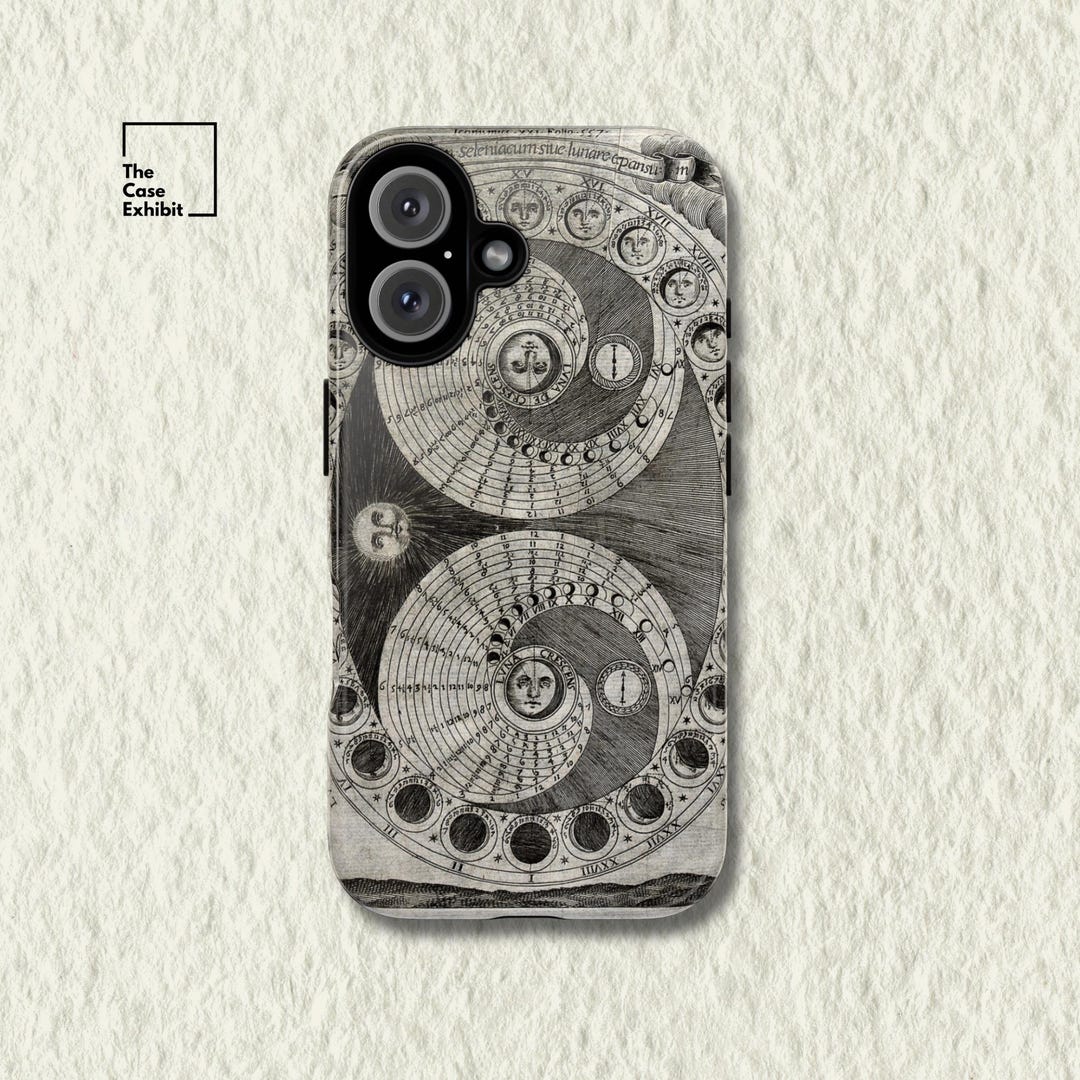 Lunar Phase Phone Case: Vintage Moon Calendar, Astrology Art - Etsy