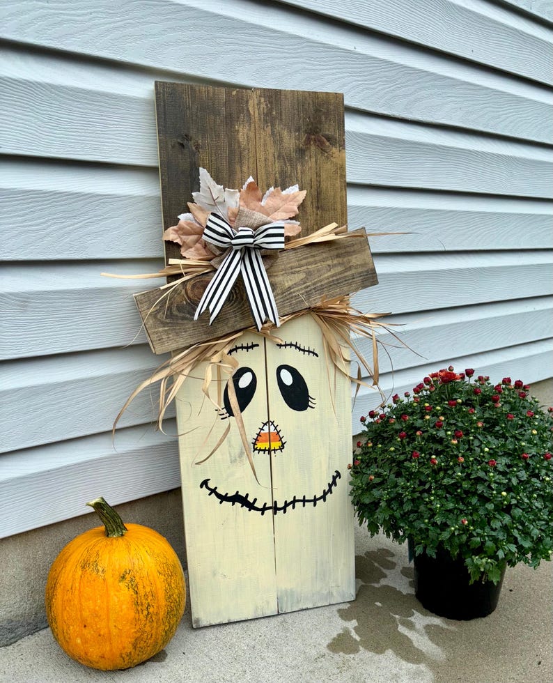 Scarecrow, Porch Sign, Fall Decor, Wooden Scarecrow - Etsy