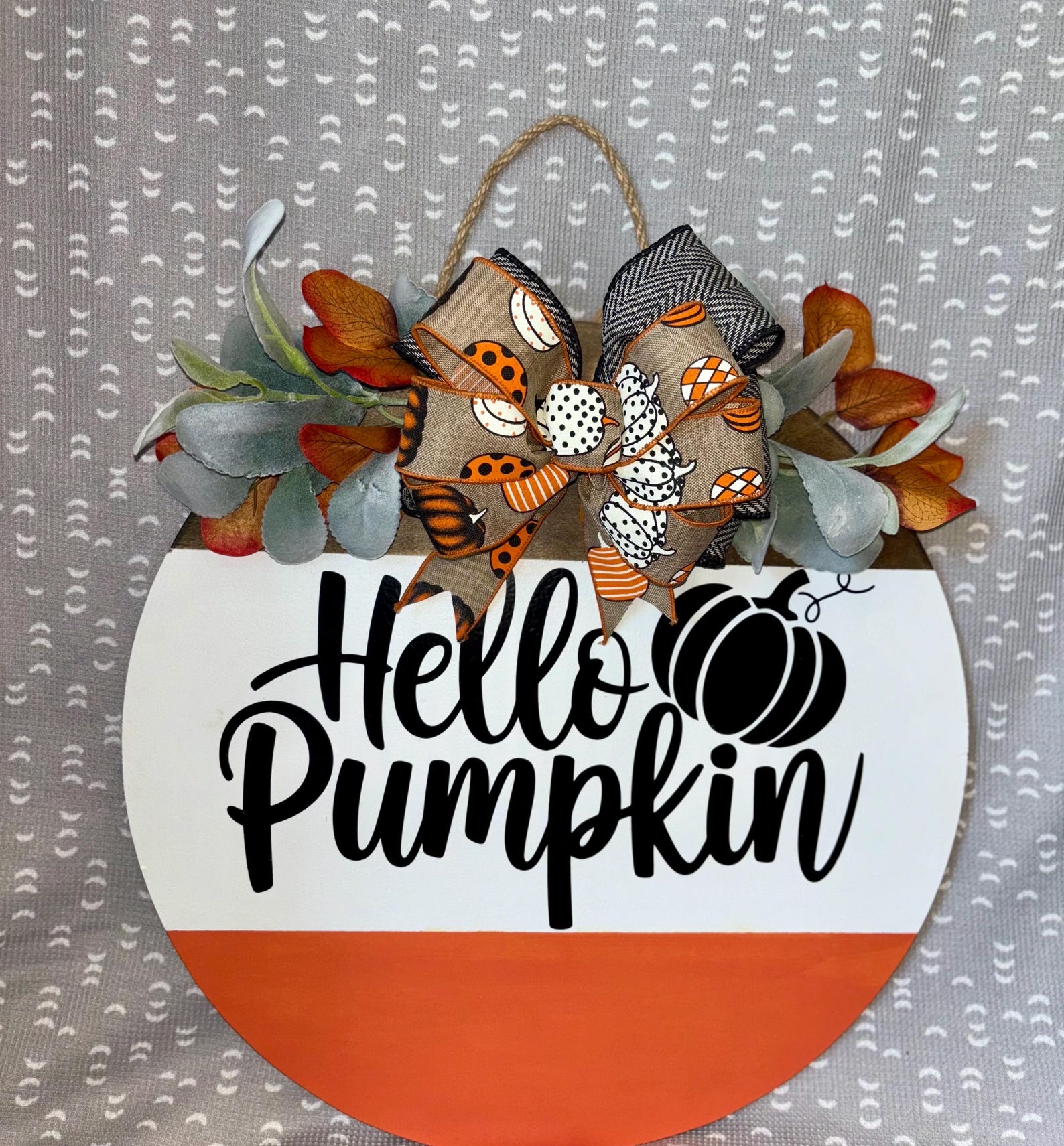 Hello Pumpkin Customizable Wooden Door Hanger - Etsy