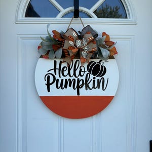 Hello Pumpkin Customizable Wooden Door Hanger - Etsy