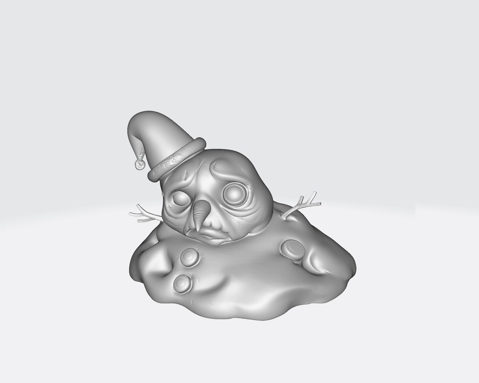 Sad Melted Snowman 3D Model | Funny Christmas Decor (digital Download ...
