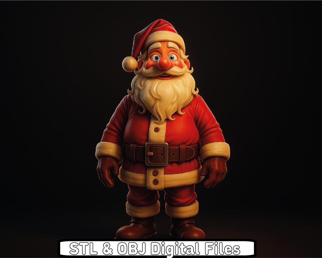 3D Santa Claus STL File for 3D Printing | Christmas Decor Figurine ...