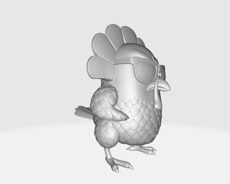 Cool Turkey STL File, Funny Turkey 3D Print, Thanksgiving Decor 3D ...