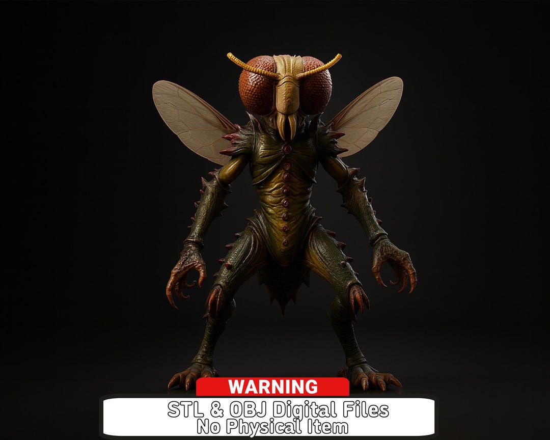 3D Printed Mutant Fly Monster Figurine | Insectoid Creature - Etsy UK