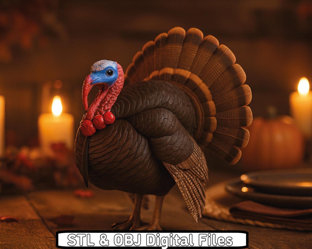 3D Print Thanksgiving Turkey Figurine: Fall Table Centerpiece (STL ...