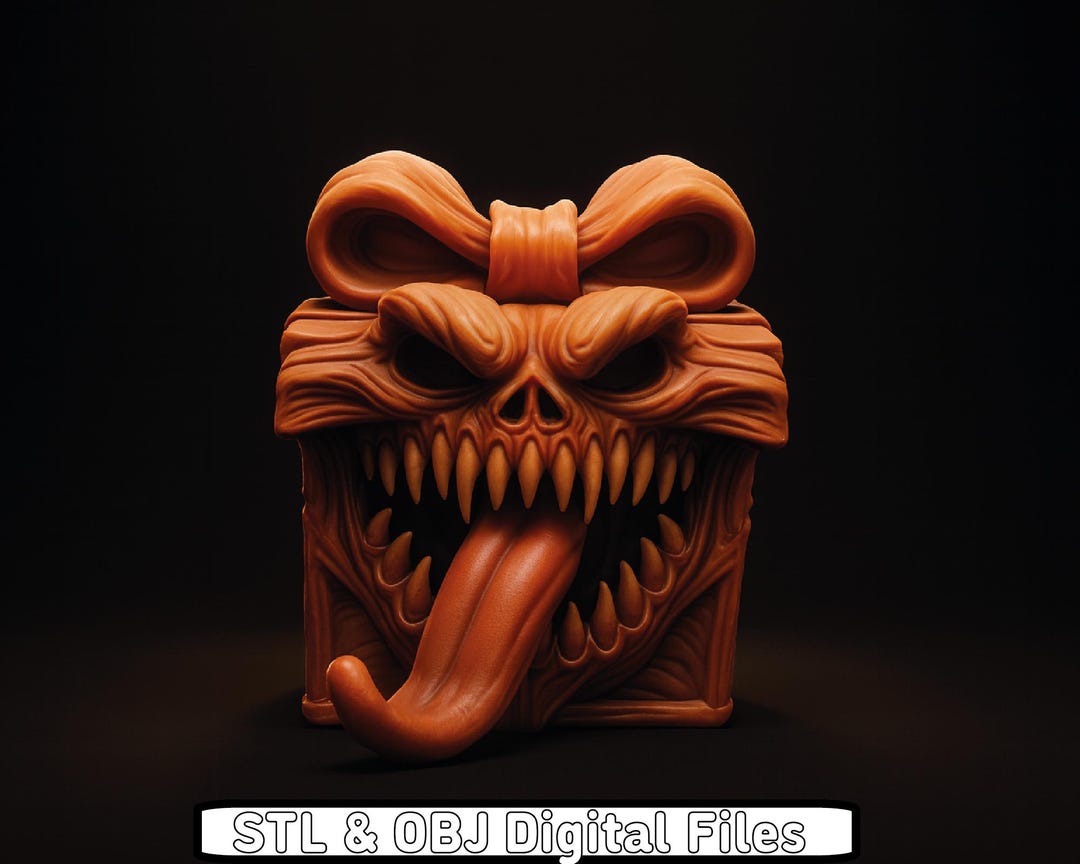 Monster Gift Box STL File | Horror 3D Print Model | Creepy Halloween ...