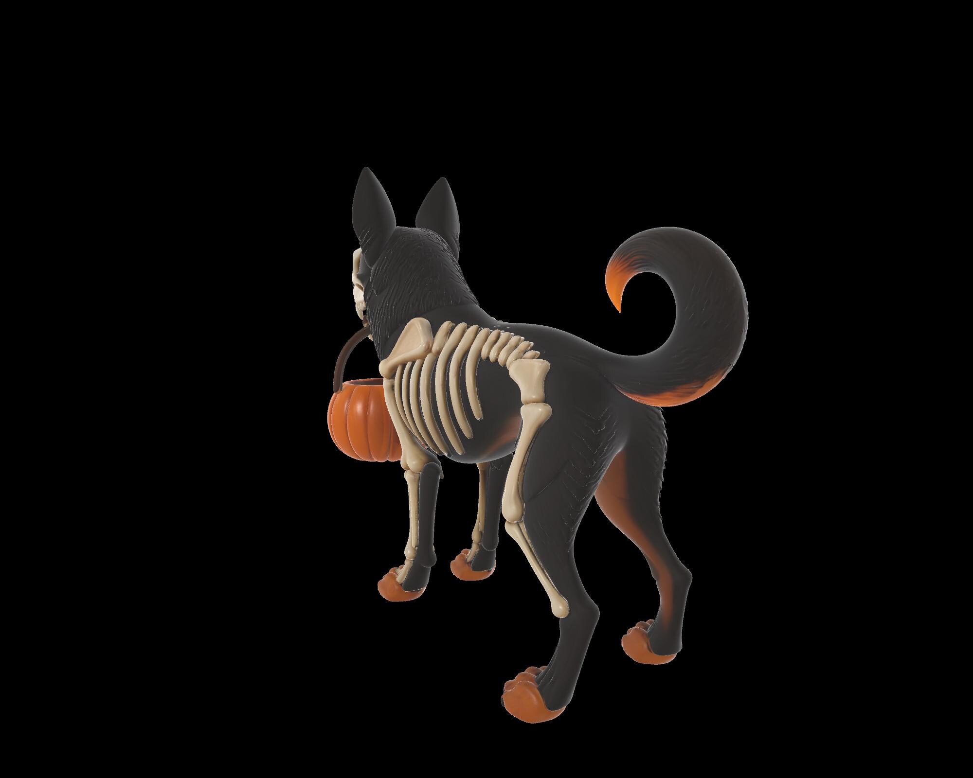 3D Printed Halloween Skeleton Dog With Pumpkin (STL/OBJ Digital ...