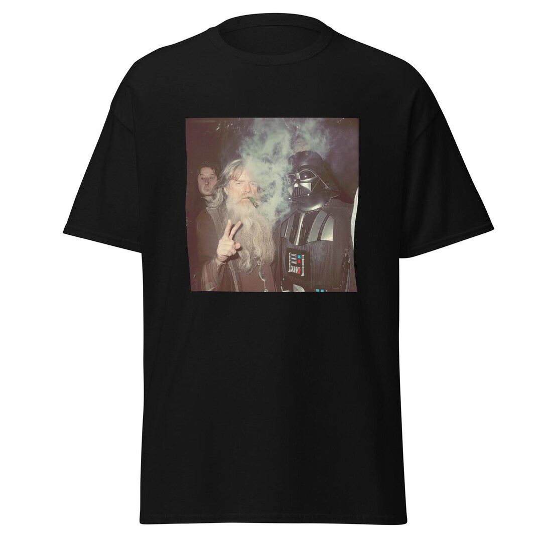 Dumbledore and Darth Vader Smoking in Retro 80s Polaroid Style T-shirt ...