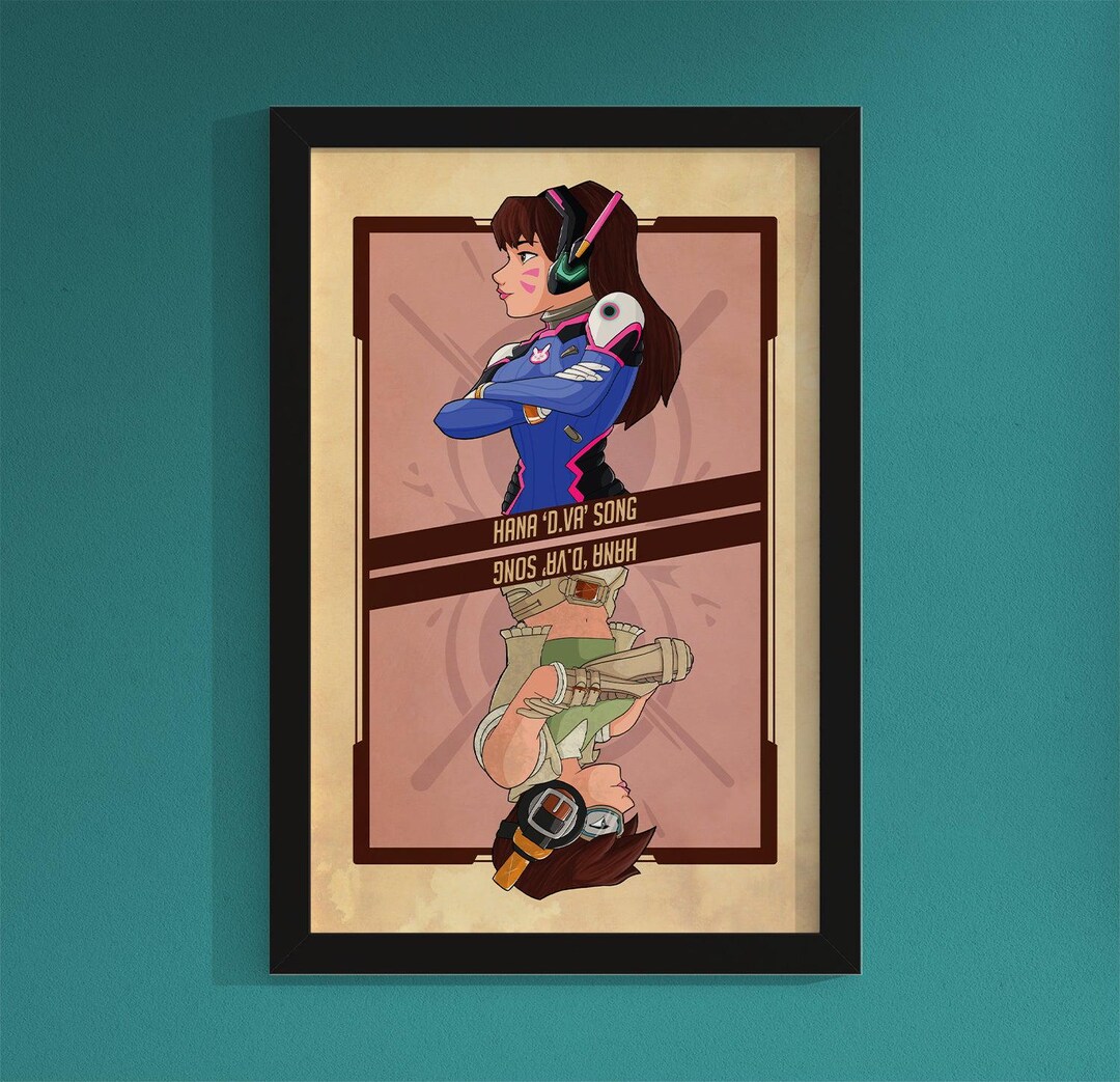 Dva Overwatch Print, Flip Overwatch 2 Wall Art, Gamer Wall Decor ...