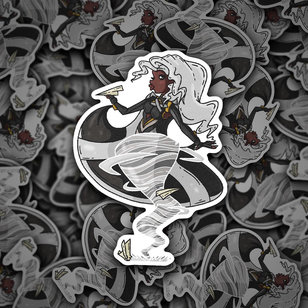 Storm Ororo Derpy Sticker, Marvel Rivals, Cute Shark Sticker, Vinyl ...