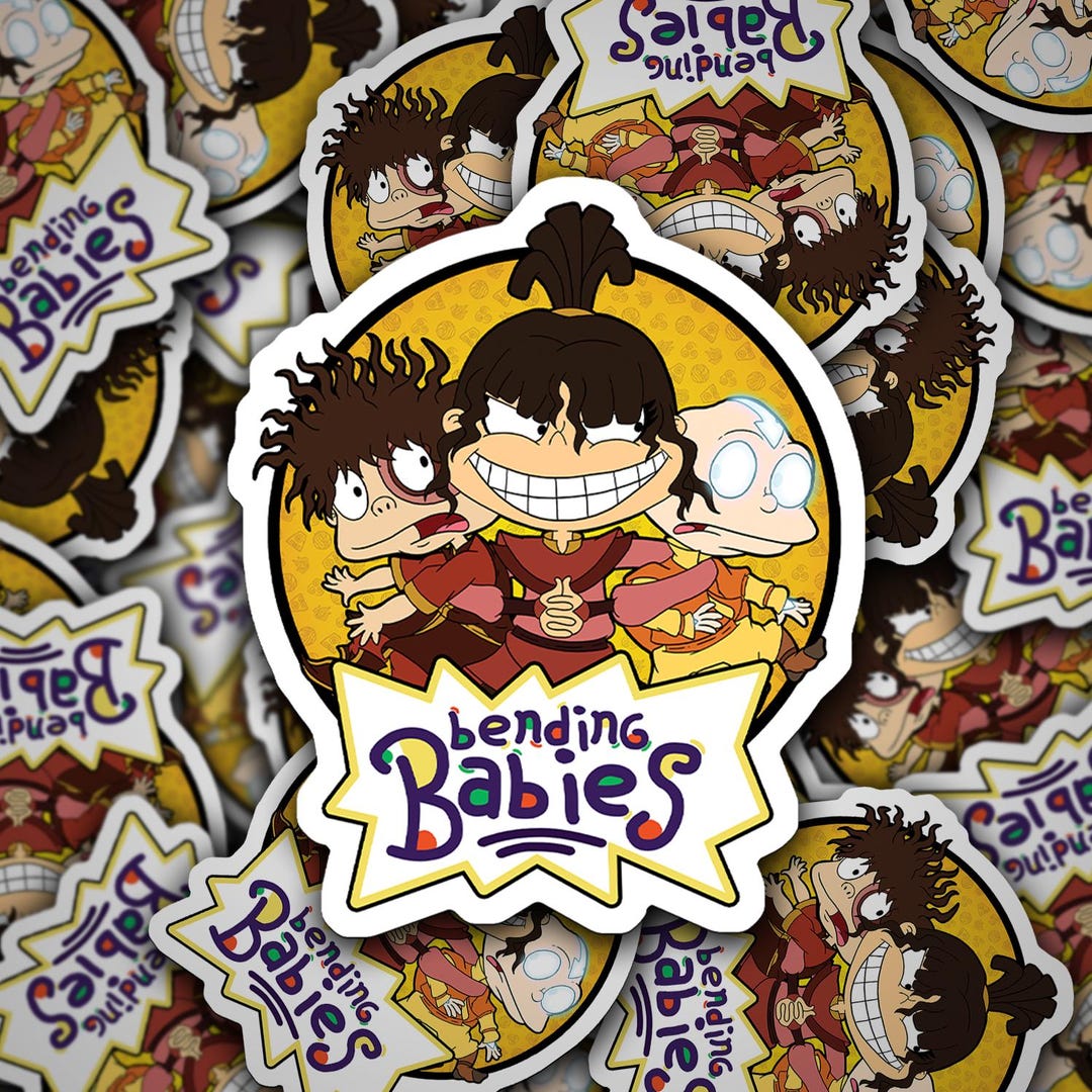 Bending Babies 4.5" Vinyl Sticker, Rugrats X Avatar Crossover ...