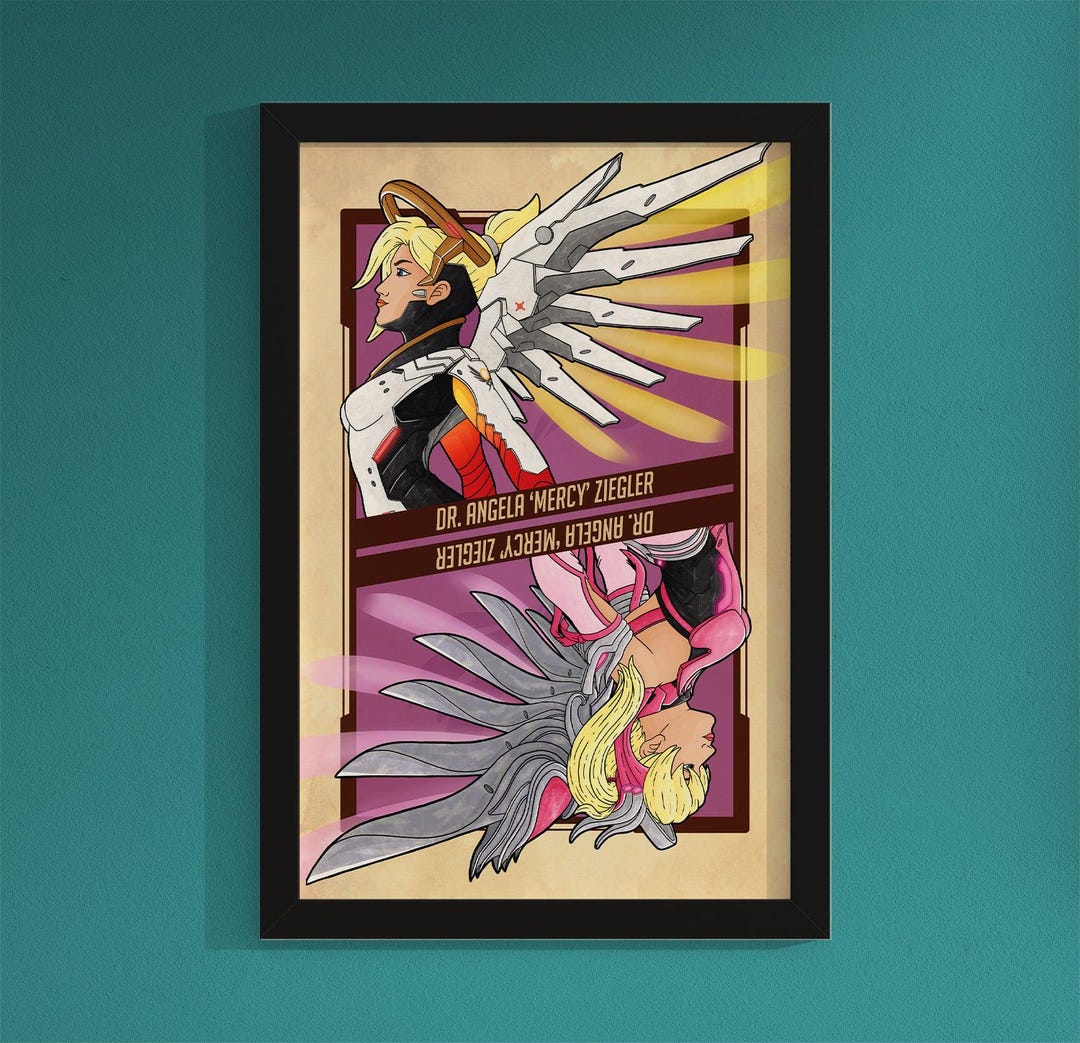 Mercy Overwatch Print, Flip Overwatch 2 Wall Art, Gamer Wall Decor ...