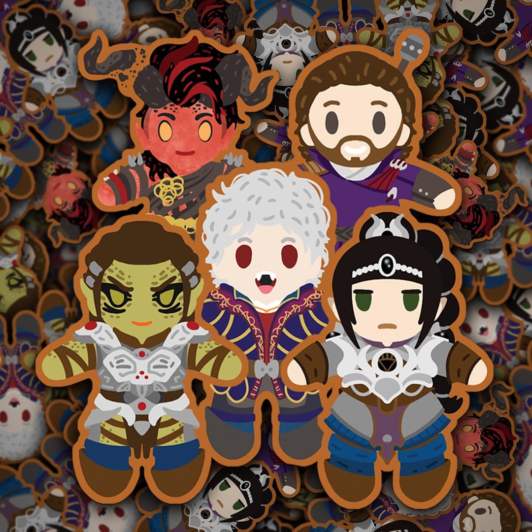 Baldur’s Gate 3 Gingerbread Stickers, Dungeons and Dragons Fantasy ...