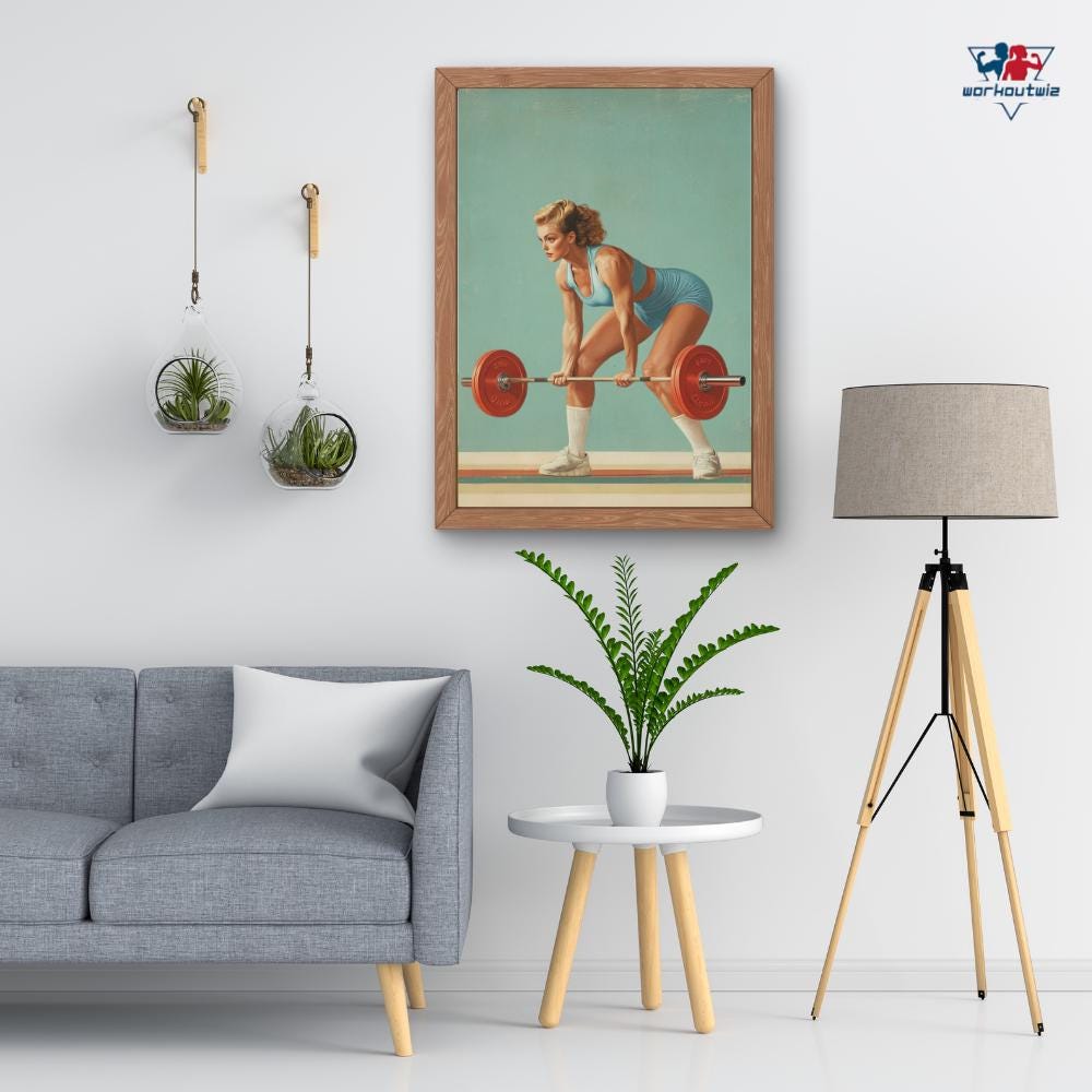 Home Gym Art Print, Workout Exercise Poster, Vintage Bodybuilding ...