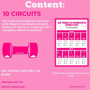 Dumbbell Workout Poster, Lose Belly Fat, Upper Body Workout, Home Gym ...