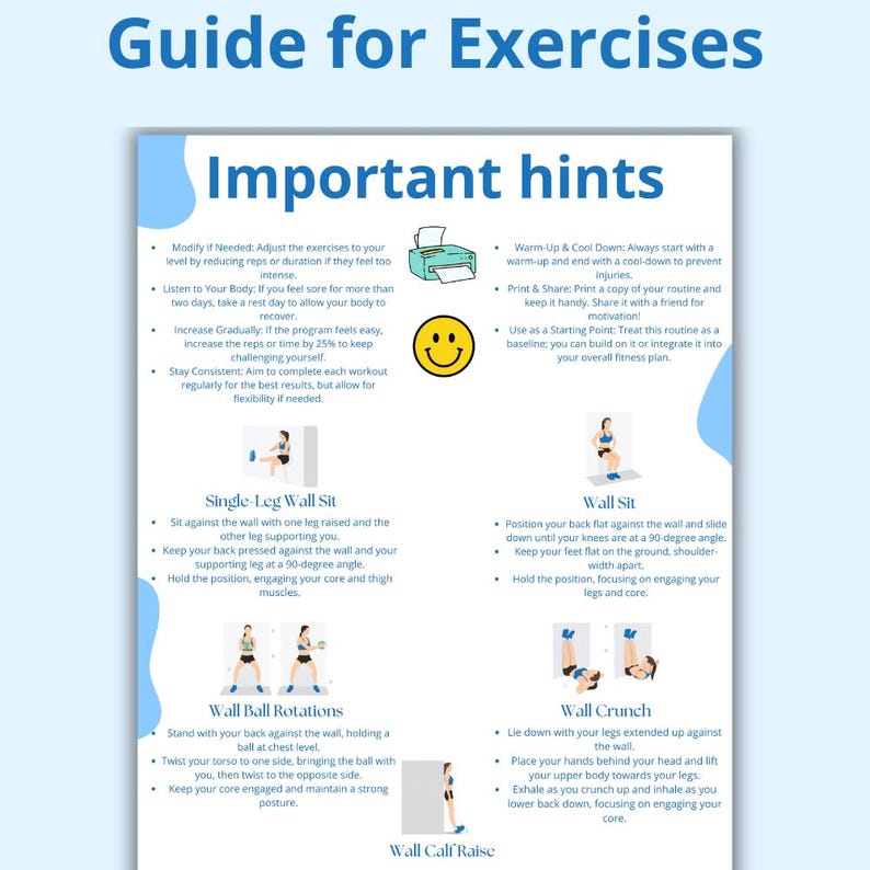 Fitness Wall Print | Reshape Body | Wall Pilates Exercise | Wall ...