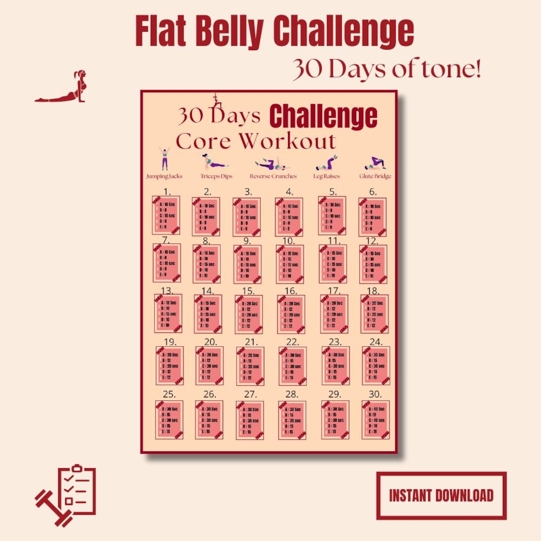 Body Weight Exercise, 30 Days Challenge Printable, 30 Days Challenge ...