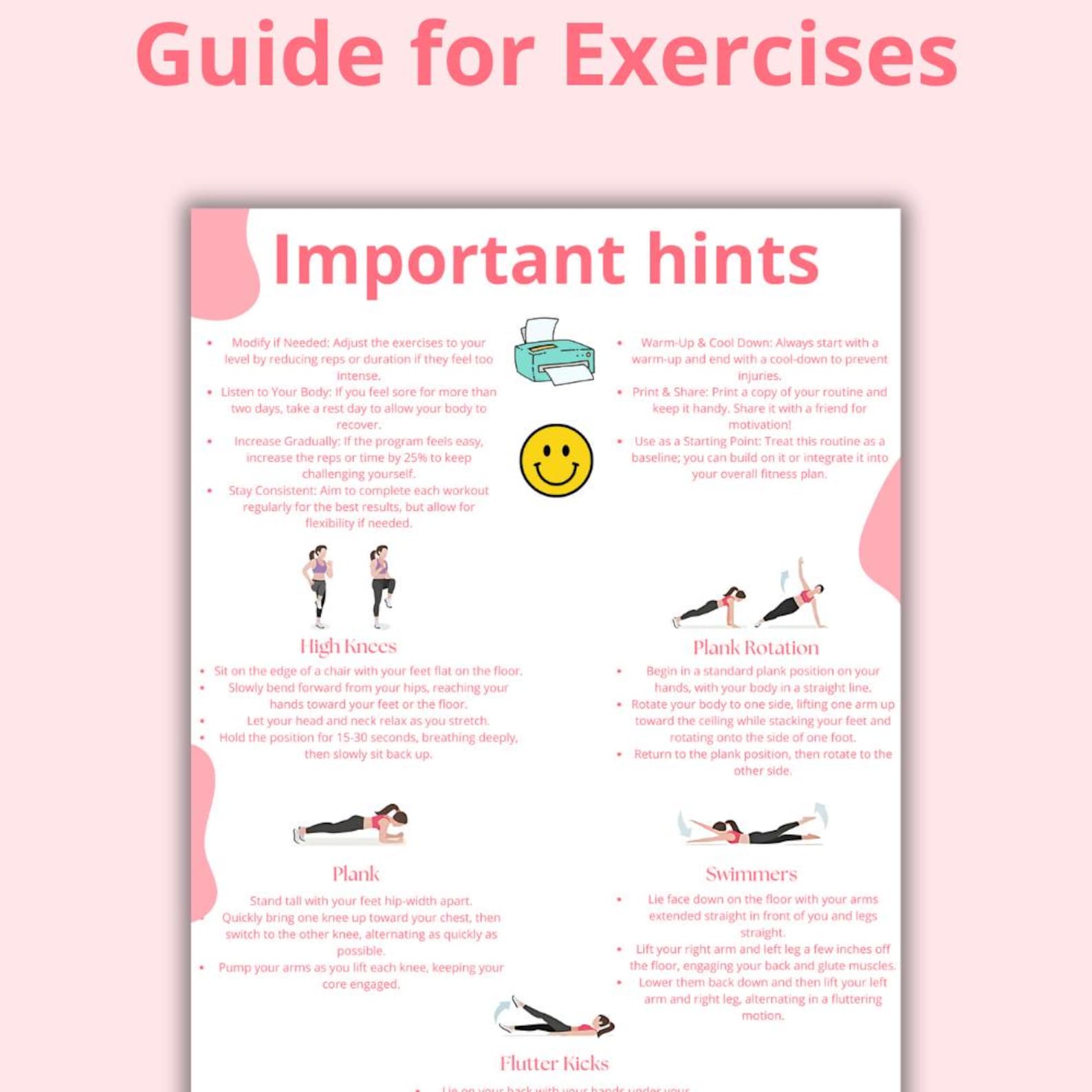 30 Day Home Workout Guide, 30 Day Abs Workout Program, Easy Home ...