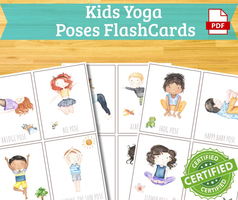 Kids Yoga Flashcards, Yoga Poses With Names, Calm Down Activity, Yoga ...