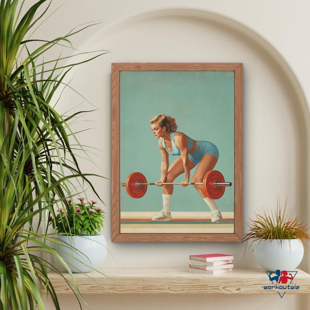 Home Gym Art Print, Workout Exercise Poster, Vintage Bodybuilding ...