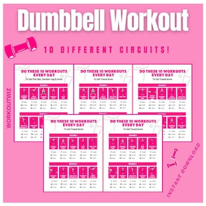 Dumbbell Workout Poster, Lose Belly Fat, Upper Body Workout, Home Gym ...