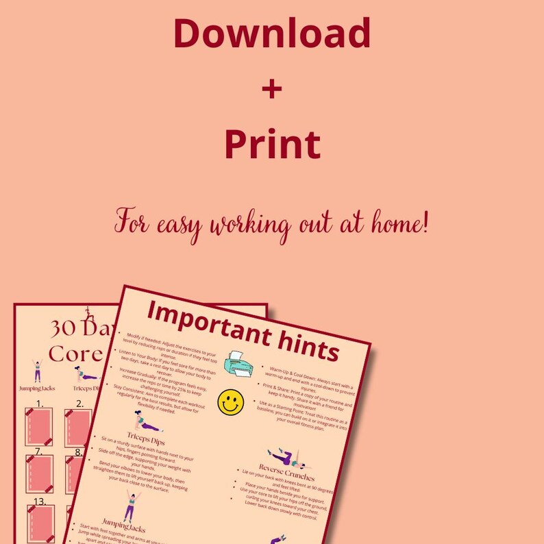 30 Day Challenge Core Workout, Deep Core Exercises, Abdominals, Pelvic ...