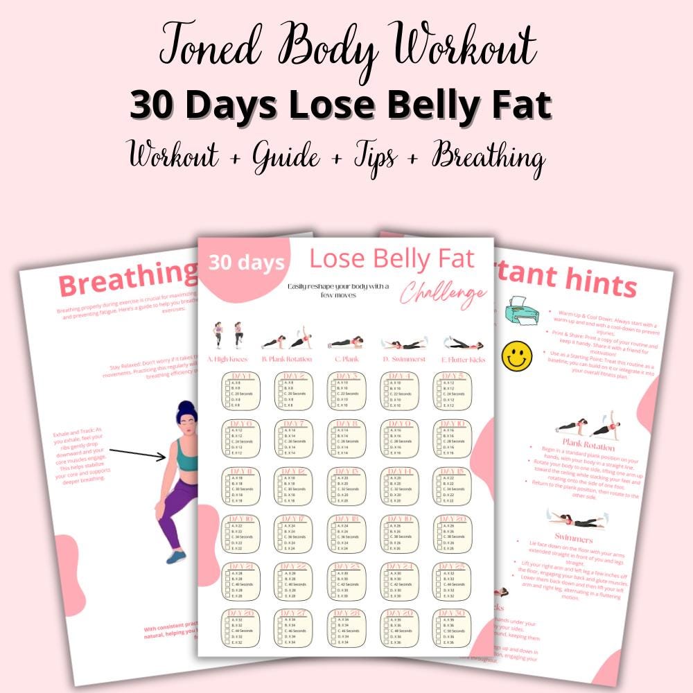 Body Weight Exercises Program, 30 Day Workout Challenge Printable ...