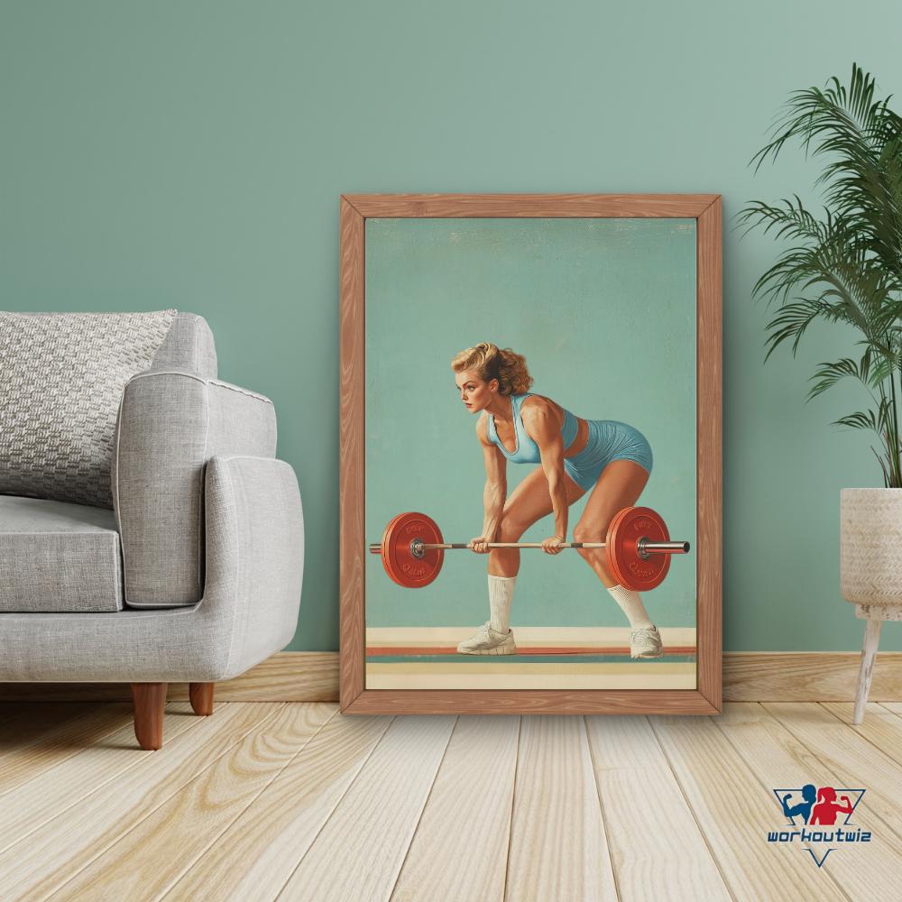 Home Gym Art Print, Workout Exercise Poster, Vintage Bodybuilding ...