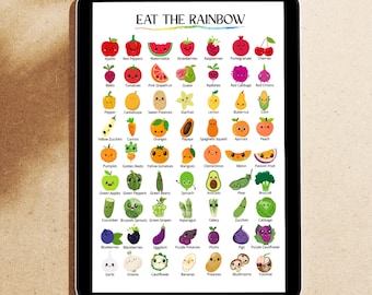 Eat the Rainbow Chart, Eat the Rainbow PDF, Incorporate Colorful Fruits ...
