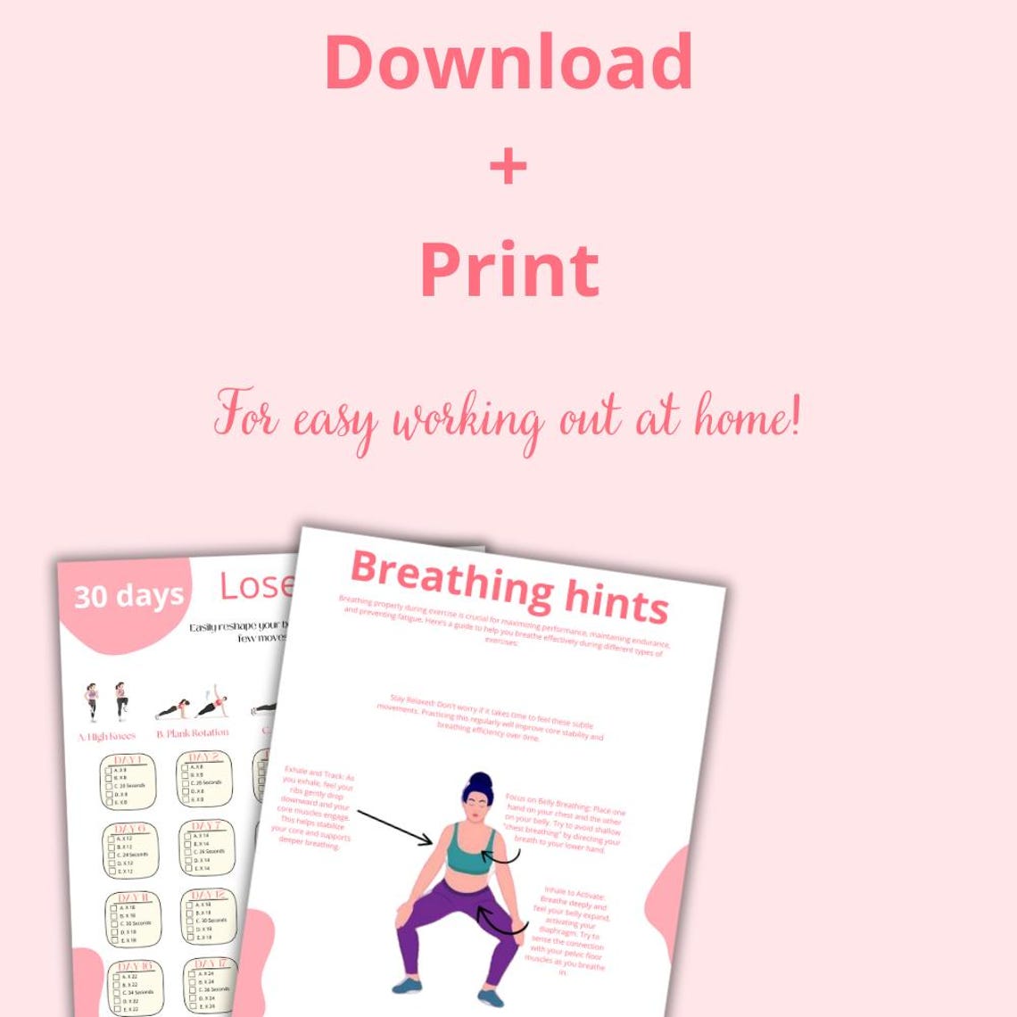 Body Weight Exercises Program, 30 Day Workout Challenge Printable ...