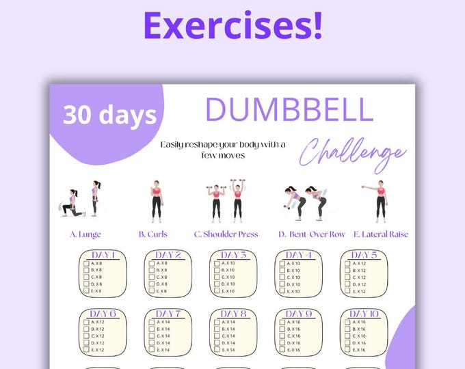 30 Days Challenge Arm, 30 Day Challenge, Dumbbell Workout Plan ...