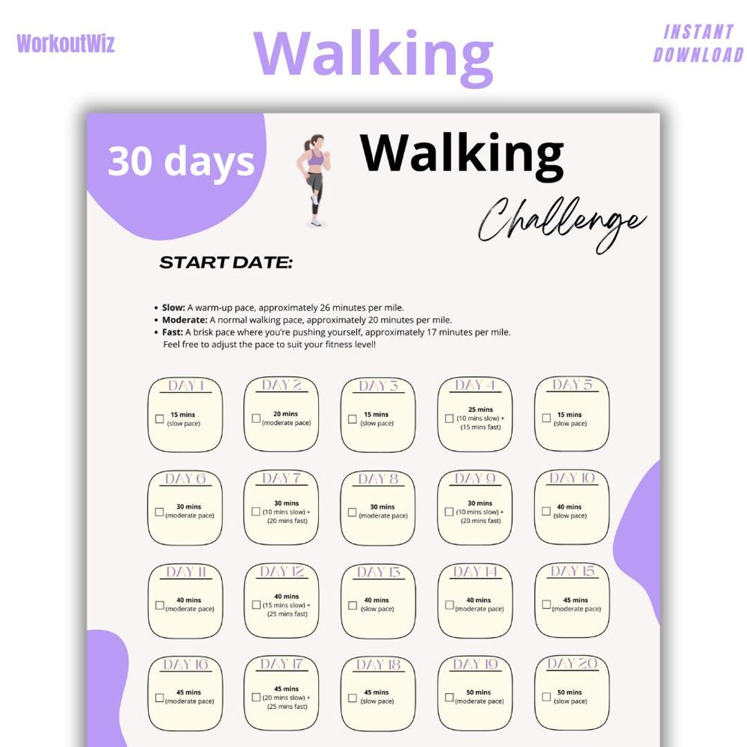 Month Tracker Steps, 30 Days Workout Challenge, Challenge Run Walk ...