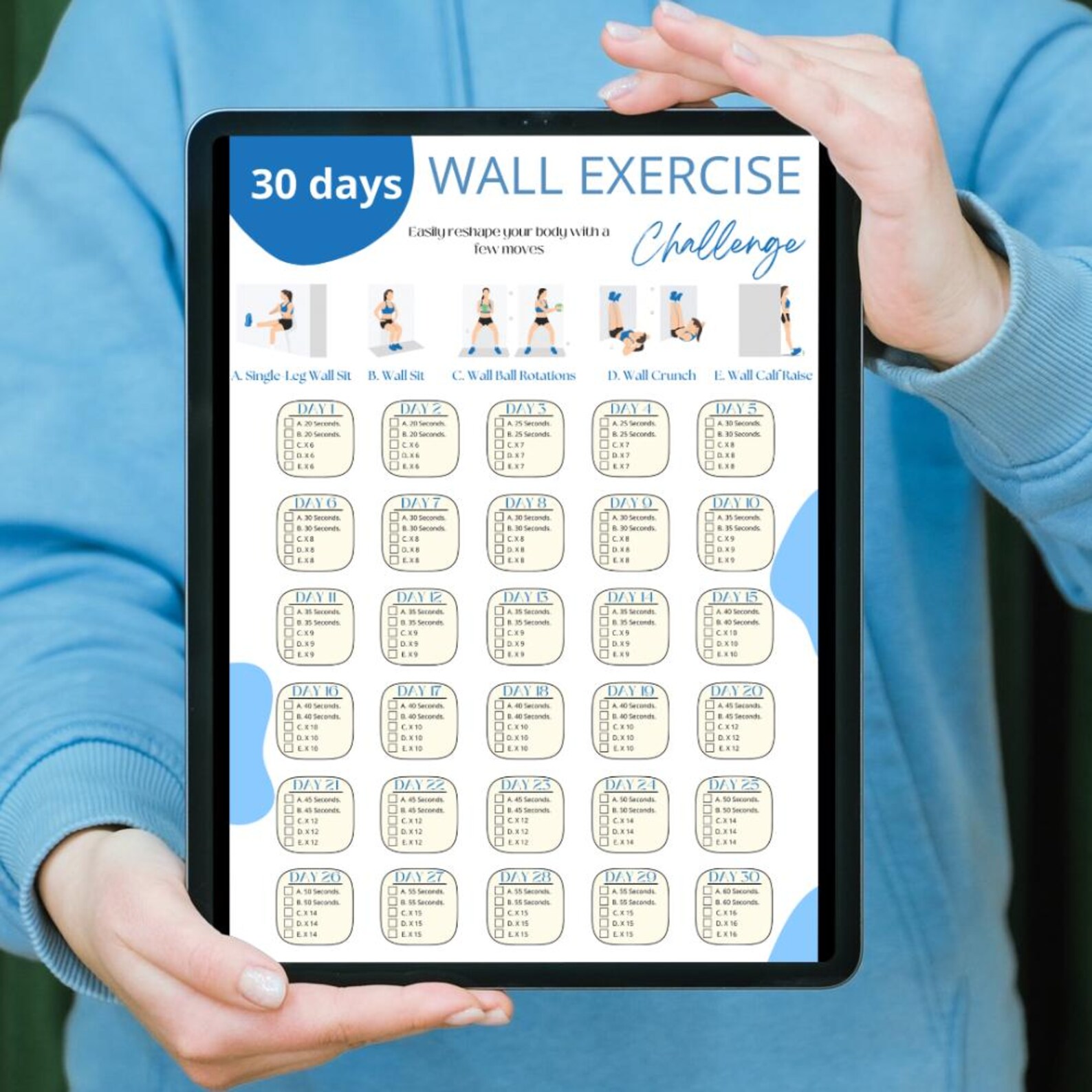 Fitness Wall Print | Reshape Body | Wall Pilates Exercise | Wall ...