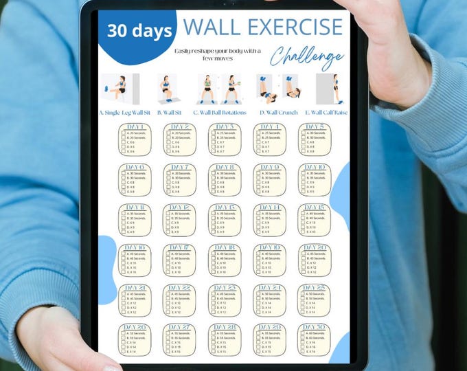 Fitness Wall Print | Reshape Body | Wall Pilates Exercise | Wall ...