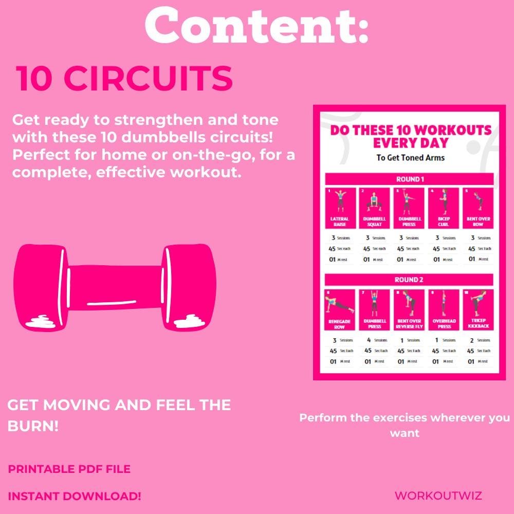 Dumbbell Workout Poster, Dumbbell Guide, Home Workout Arms, Gym ...