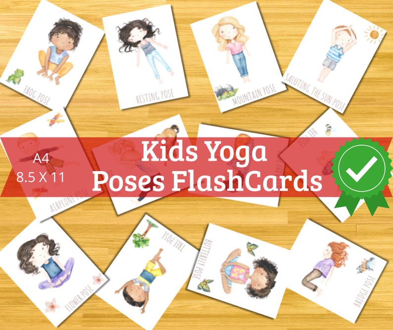 Kids Yoga Flashcards, Yoga Poses With Names, Calm Down Activity, Yoga ...