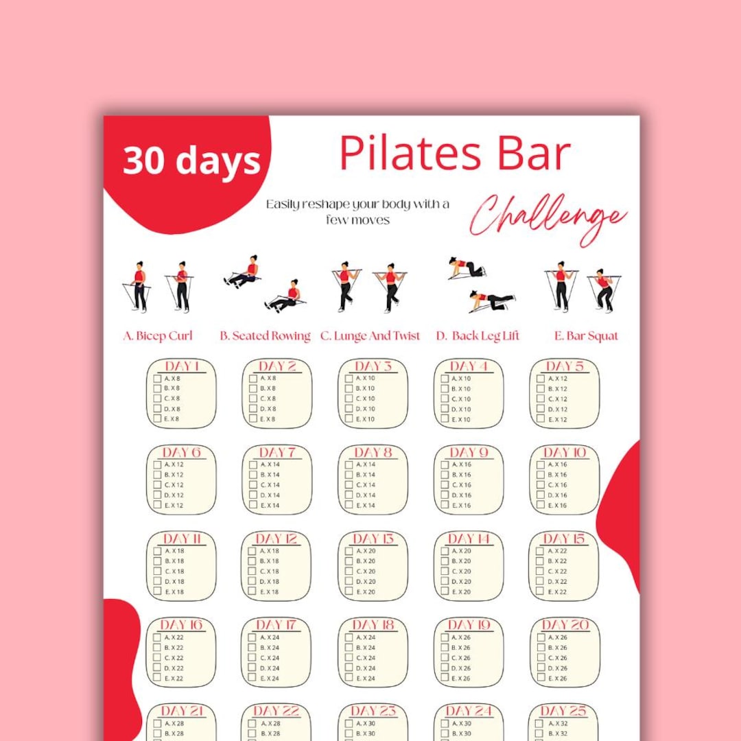 30 Day Pilates Bar Workout Challenge | Pilates Exercise| Pilates ...