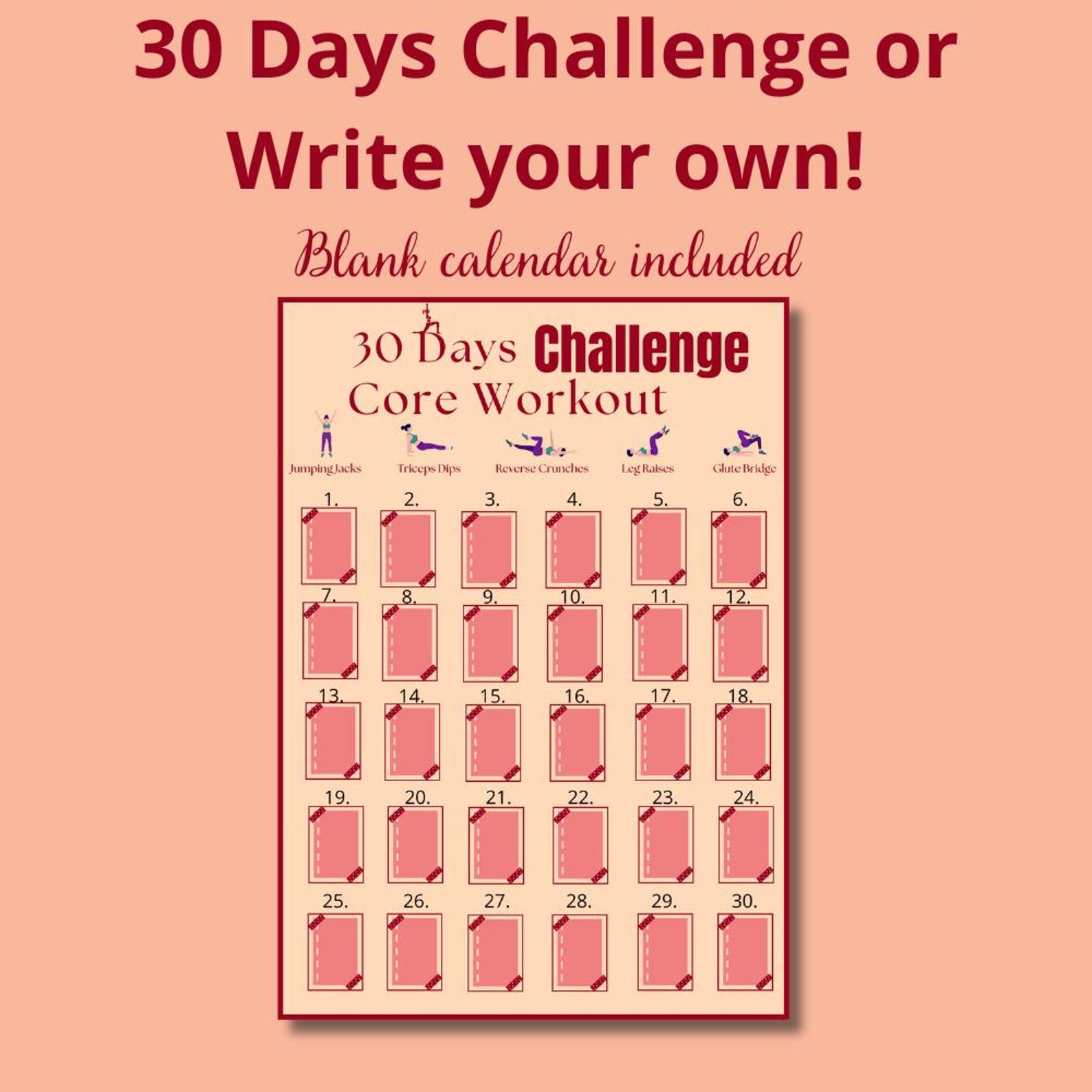 30 Day Challenge Core Workout, Deep Core Exercises, Abdominals, Pelvic ...