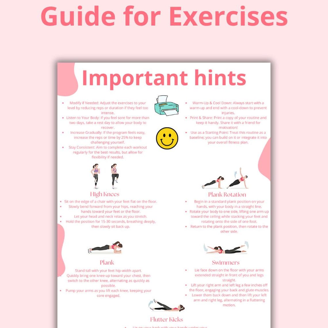 Body Weight Exercises Program, 30 Day Workout Challenge Printable ...