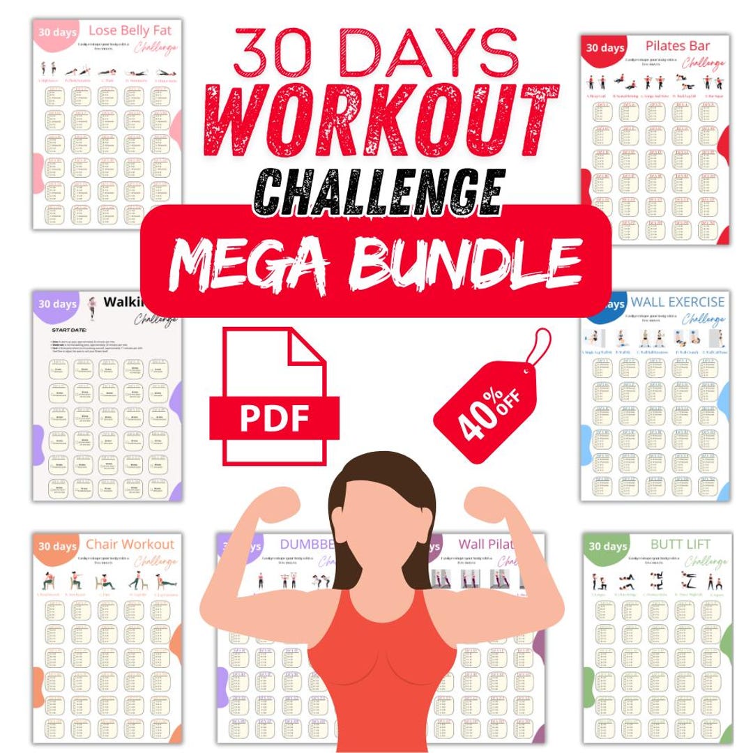 Ultimate Workout Bundle | Workout Workbook | 8 Product | 30 Day Workout ...