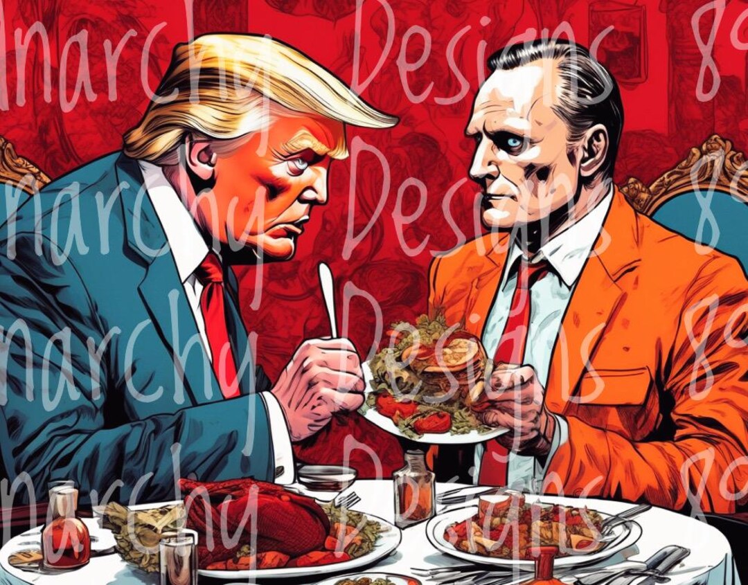 Trump's Dinner With Hannibal Lecter, Political Satire PNG (digital ...